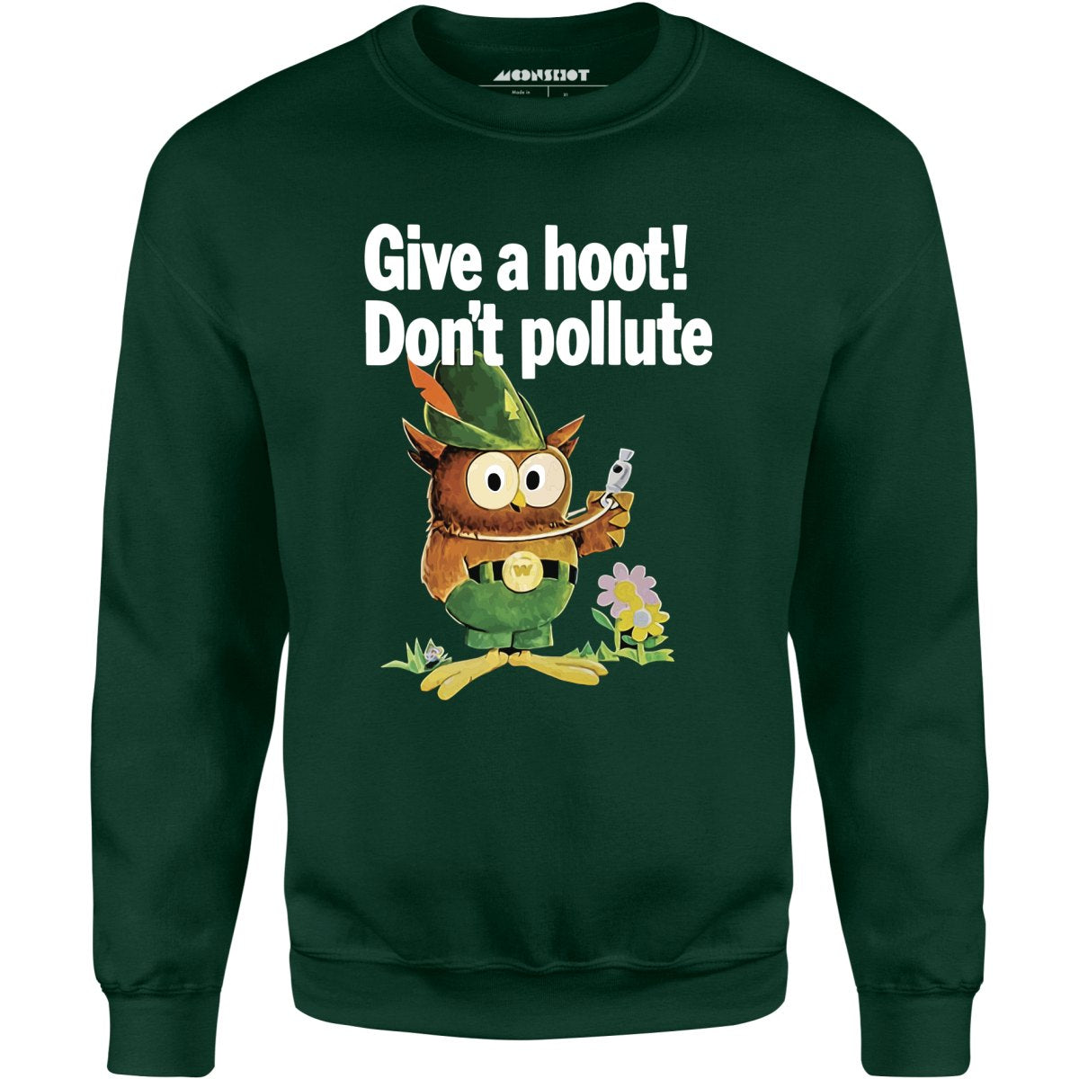 Give a Hoot Don't Pollute - Woodsy Owl Retro - Unisex Sweatshirt – m00nshot