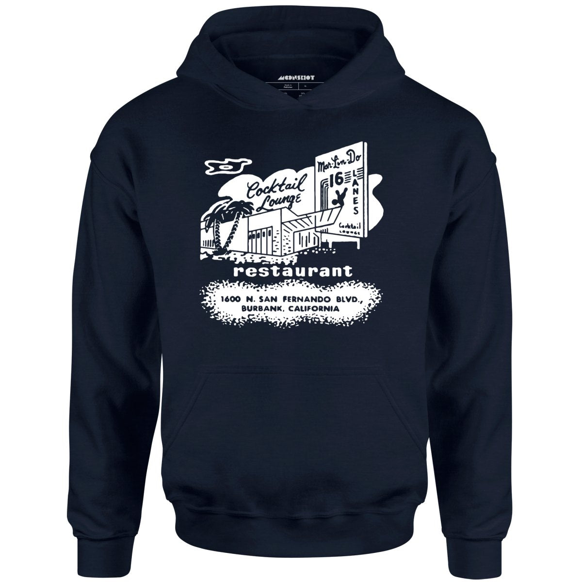 Mar-Lin-Do Lanes - Burbank, CA - Vintage Bowling Alley - Unisex Hoodie – m00nshot