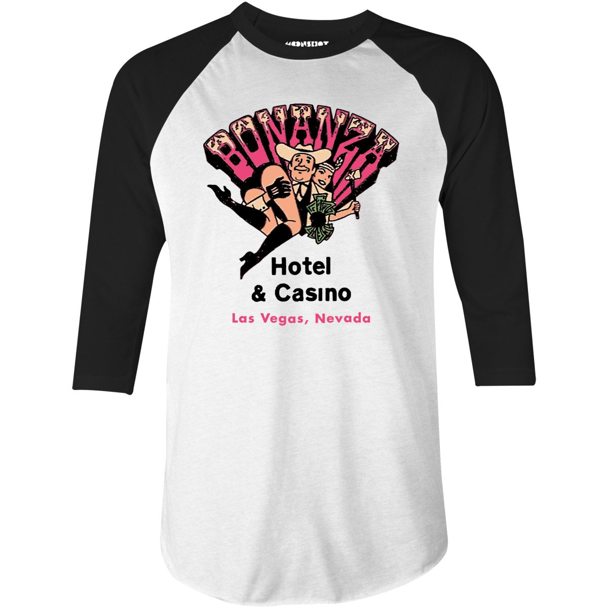 Bonanza Hotel & Casino - Vintage Las Vegas - 3/4 Sleeve Raglan T-Shirt ...