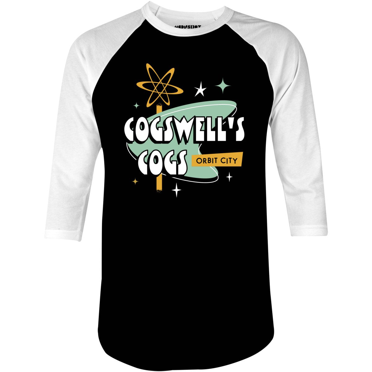 Cogswell's Cogs - 3/4 Sleeve Raglan T-Shirt – m00nshot