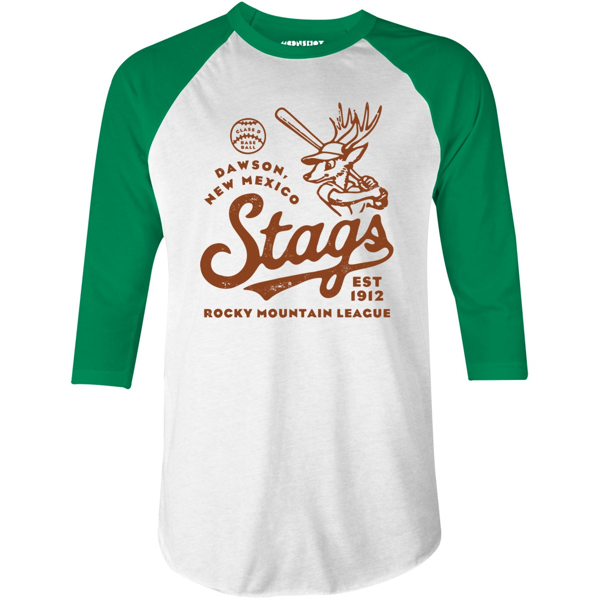 Dawson Stags - New Mexico - Vintage Defunct Baseball Teams - 3/4 Sleeve ...