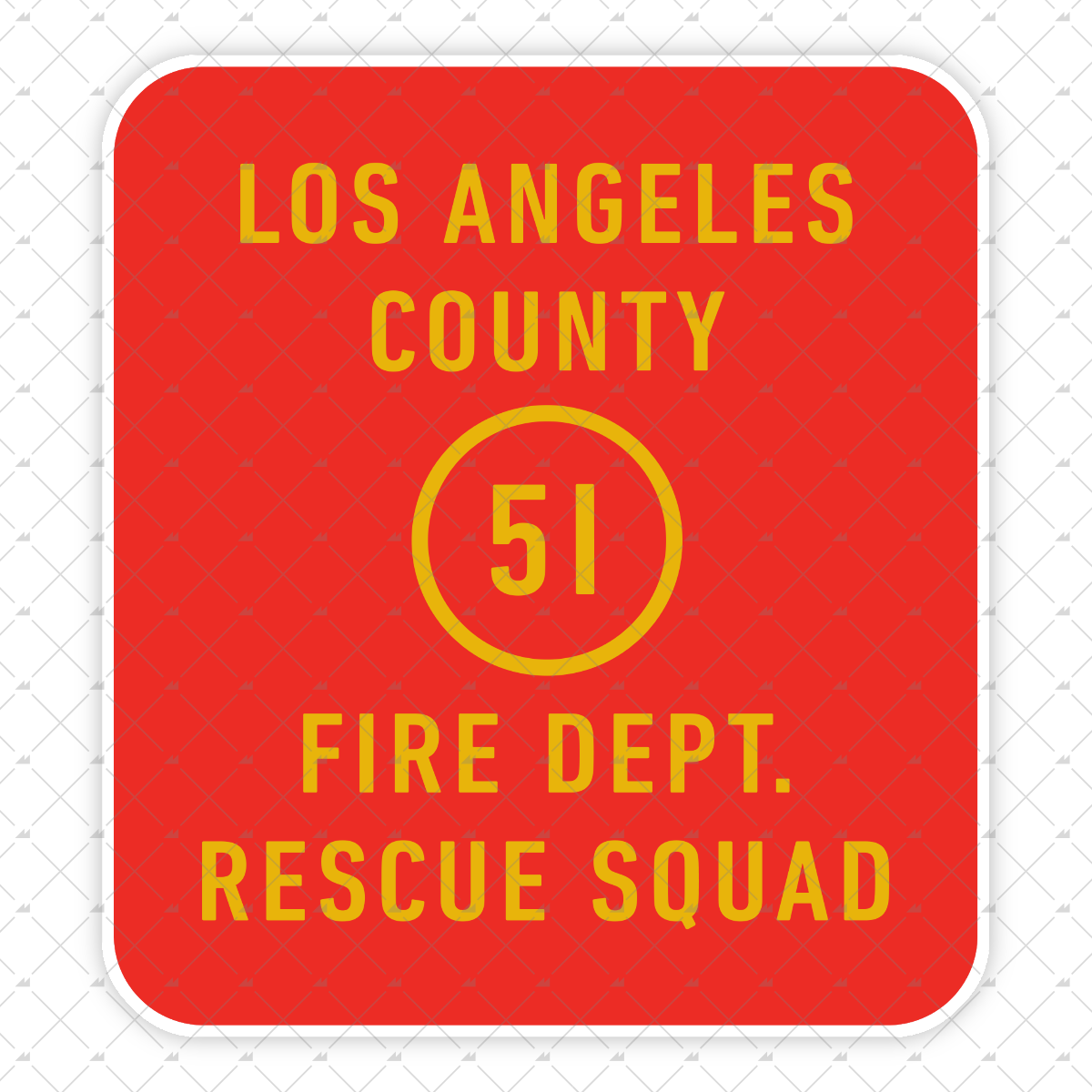 Emergency - Los Angeles County Fire Dept. Squad 51 - Sticker – m00nshot