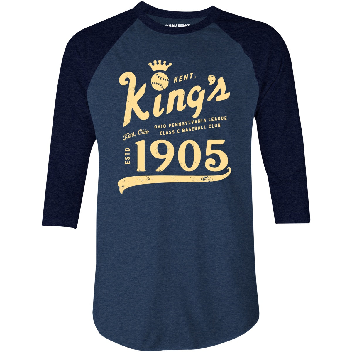 Kent Kings - Ohio - Vintage Defunct Baseball Teams - 3/4 Sleeve Raglan ...