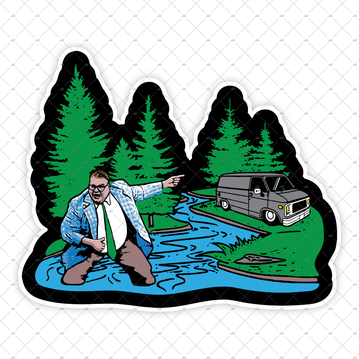 Livin' in a Van Down by The River - Sticker – m00nshot