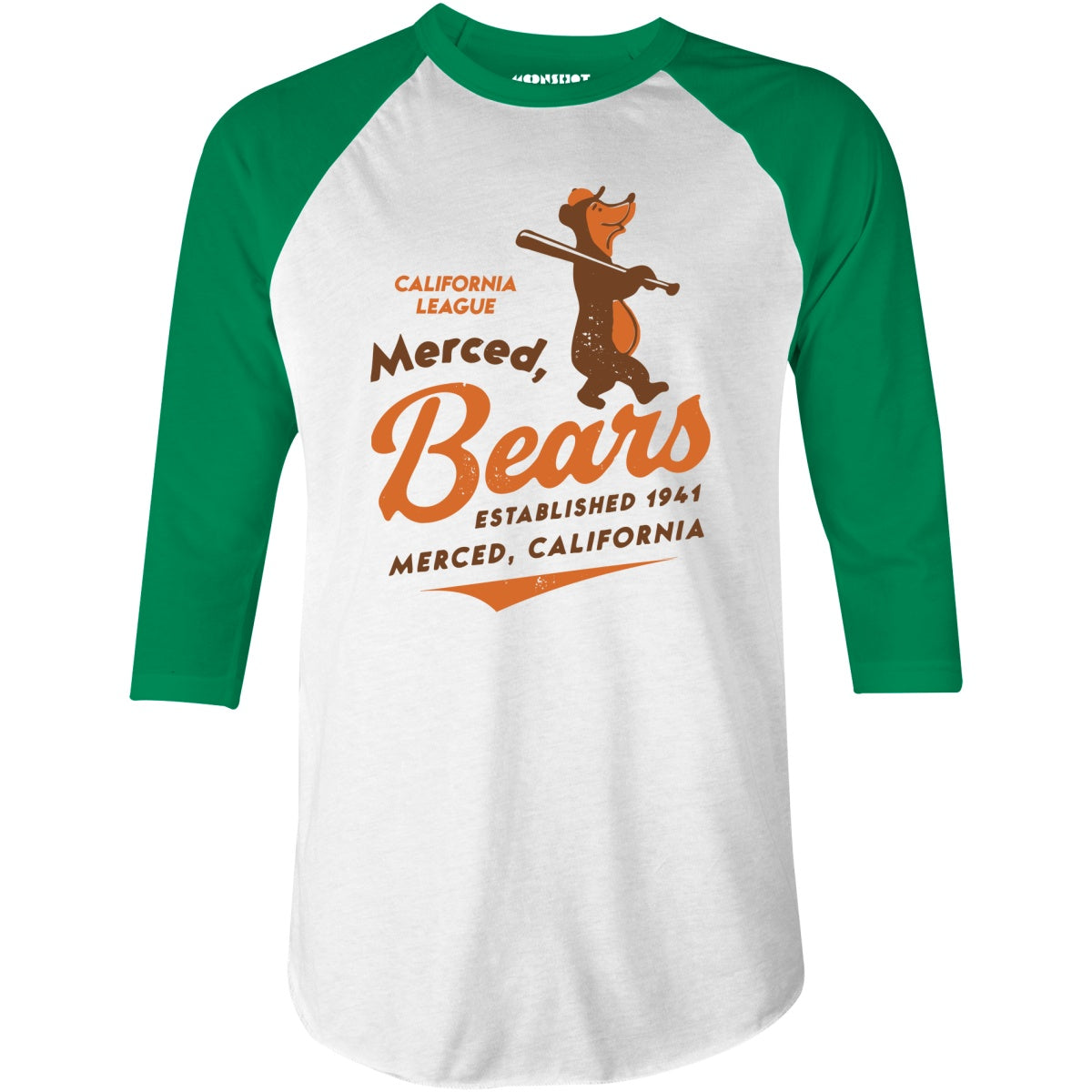 Merced Bears - California - Vintage Defunct Baseball Teams - 3/4 Sleeve ...