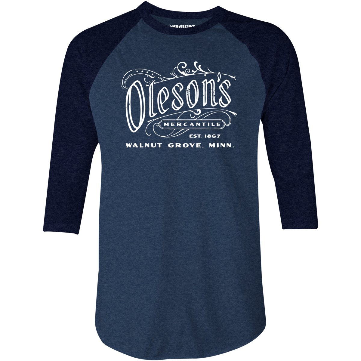 Oleson's Mercantile - 3/4 Sleeve Raglan T-Shirt – m00nshot