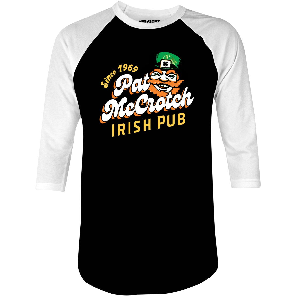 Pat McCrotch Irish Pub - 3/4 Sleeve Raglan T-Shirt – m00nshot