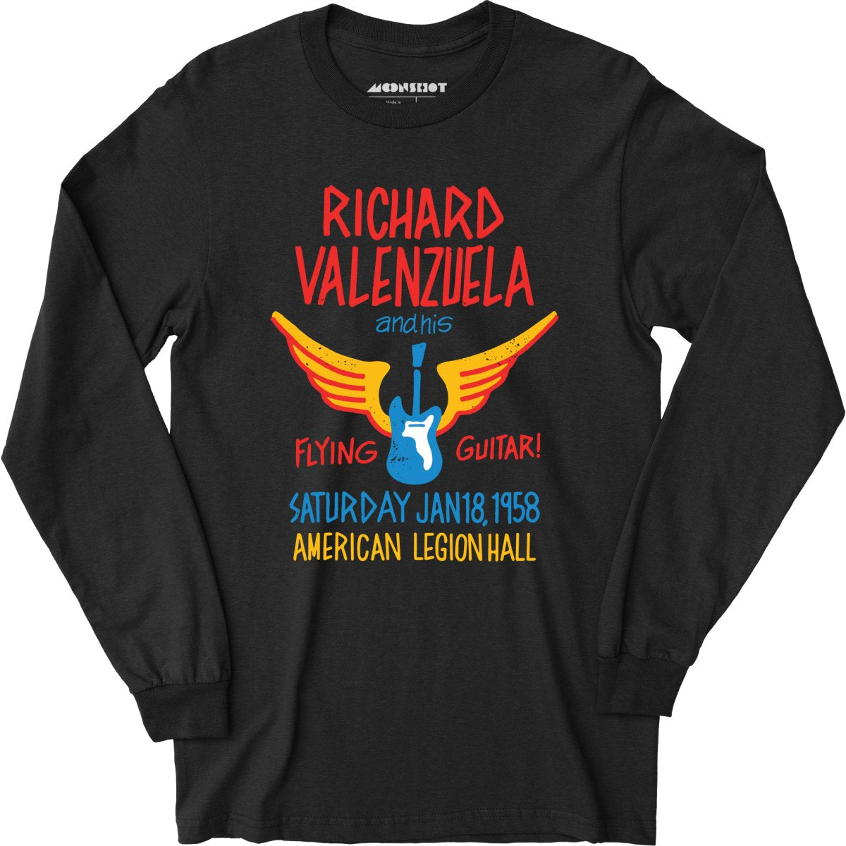 Richard Valenzuela and His Flying Guitar - Long Sleeve T-Shirt – m00nshot
