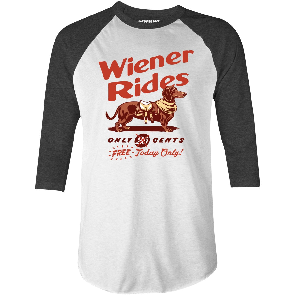 Wiener Rides - 3/4 Sleeve Raglan T-Shirt – m00nshot