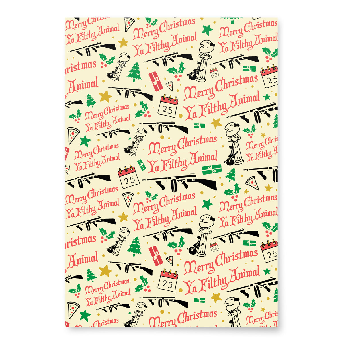 Merry Christmas Ya Filthy Animal - Wrapping Paper Sheets (3) – m00nshot