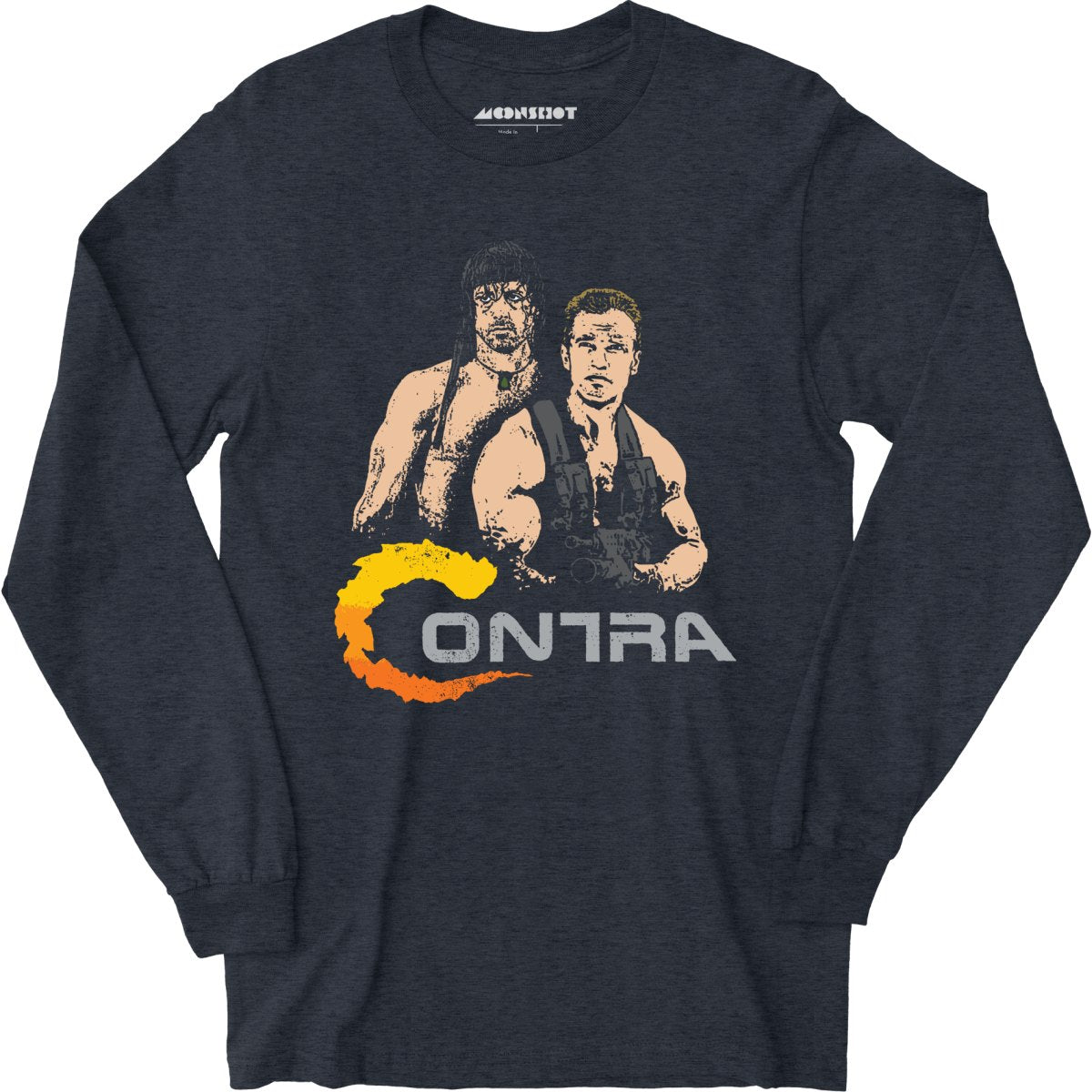 Contra Action Heroes Mashup Parody - Long Sleeve T-Shirt – m00nshot
