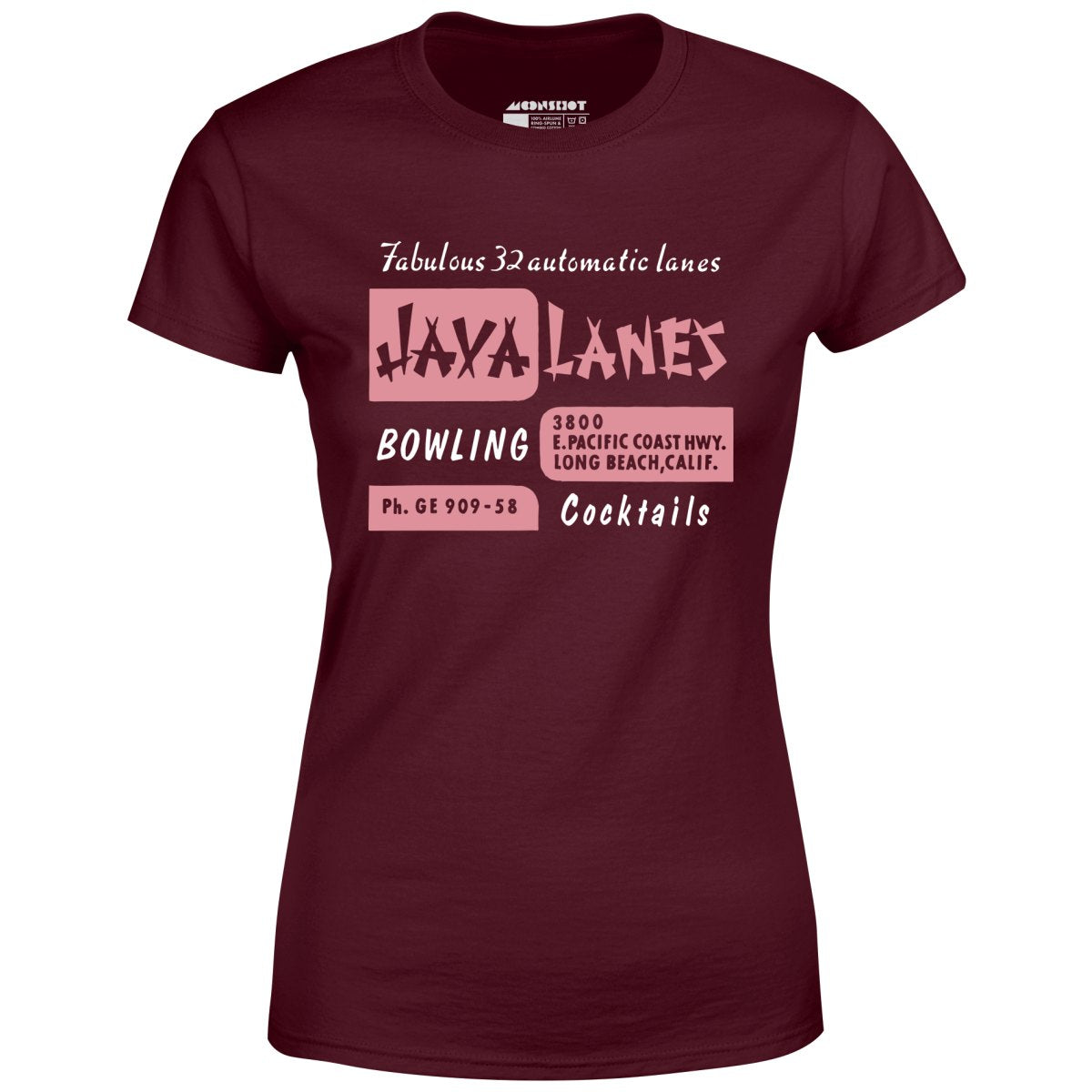 Java Lanes - Long Beach, CA - Vintage Bowling Alley - Women's T-Shirt ...