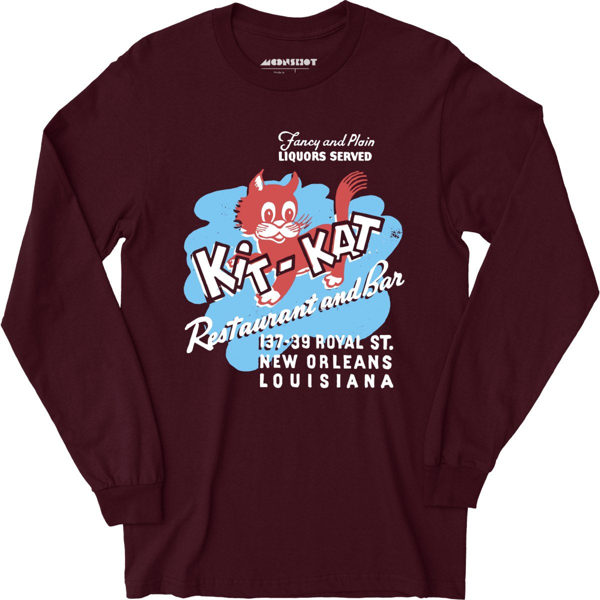 Kit-Kat - New Orleans, LA - Vintage Restaurant - Long Sleeve T-Shirt ...
