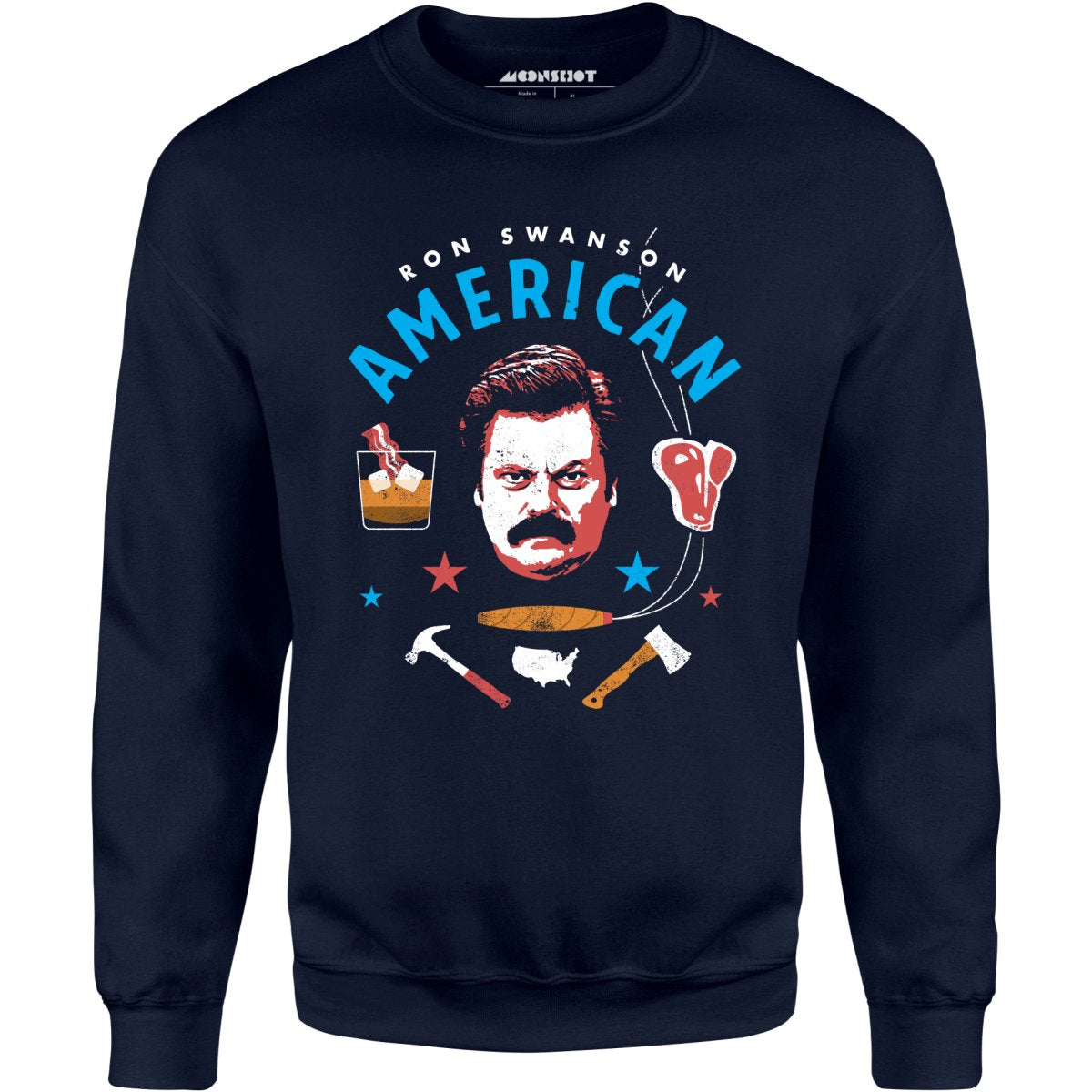 Ron Swanson American - Unisex Sweatshirt – m00nshot