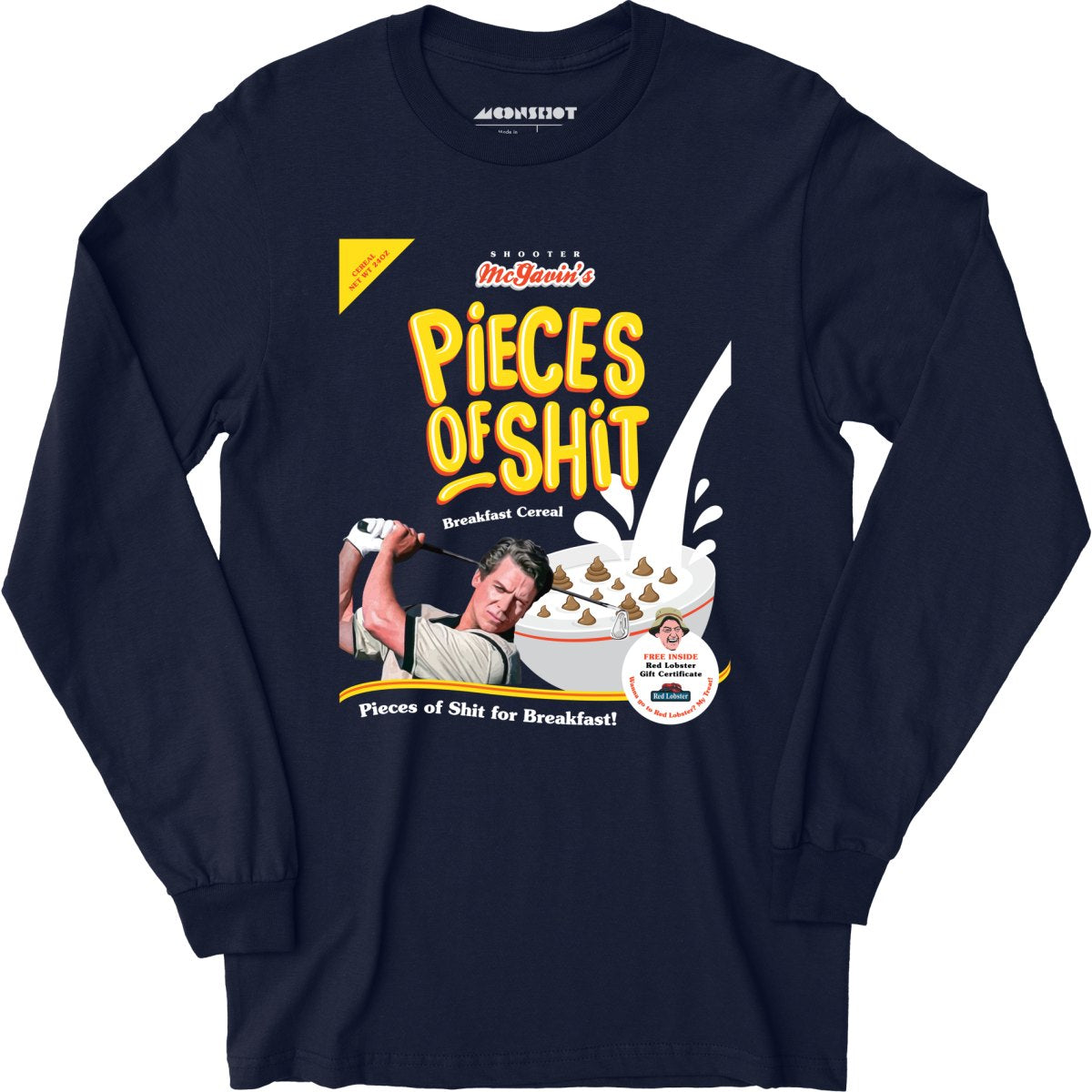 Shooter McGavin's Pieces of Shit Breakfast Cereal - Long Sleeve T-Shirt ...